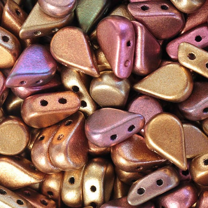 Amos® Par Puca® Beads Yellow Gold Metallic Iris X 50 | Etsy