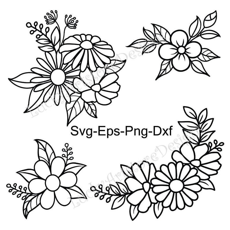 Rows of Flowers Drawing - Etsy