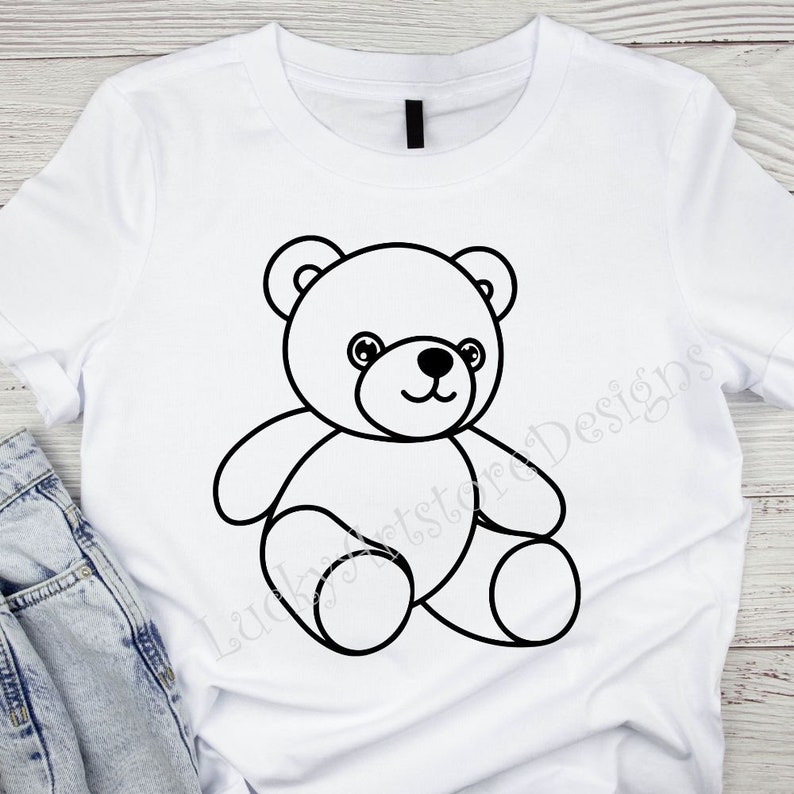 Teddy Bear SVG, Teddy Bear Outline Svg, Teddy Bear Silhouette, Bear ...