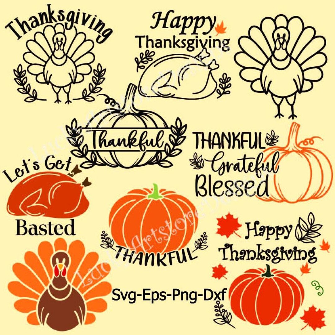 Thanksgiving Turkey SVG, Pumpkin Spice Fall Design Bundle (digital ...