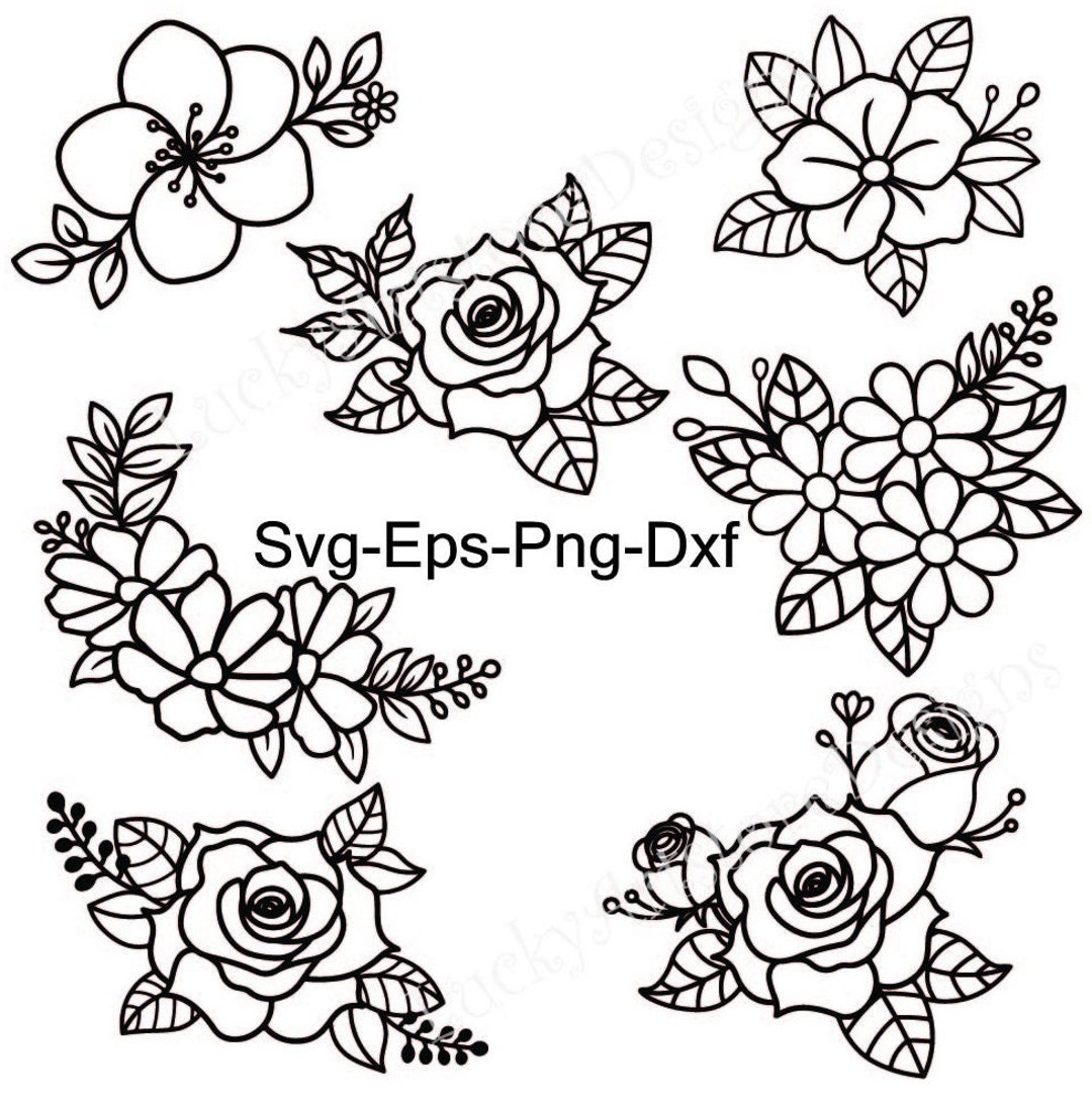 Floral Svg, Floral Svg Bundle, Floral Svg Cut Files,floral Png, Floral ...