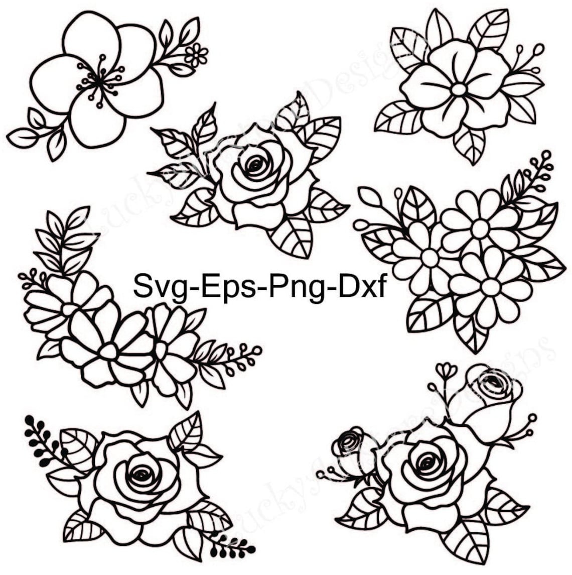 Floral Svg, Floral Svg Bundle, Floral Svg Cut Files,floral Png, Floral ...