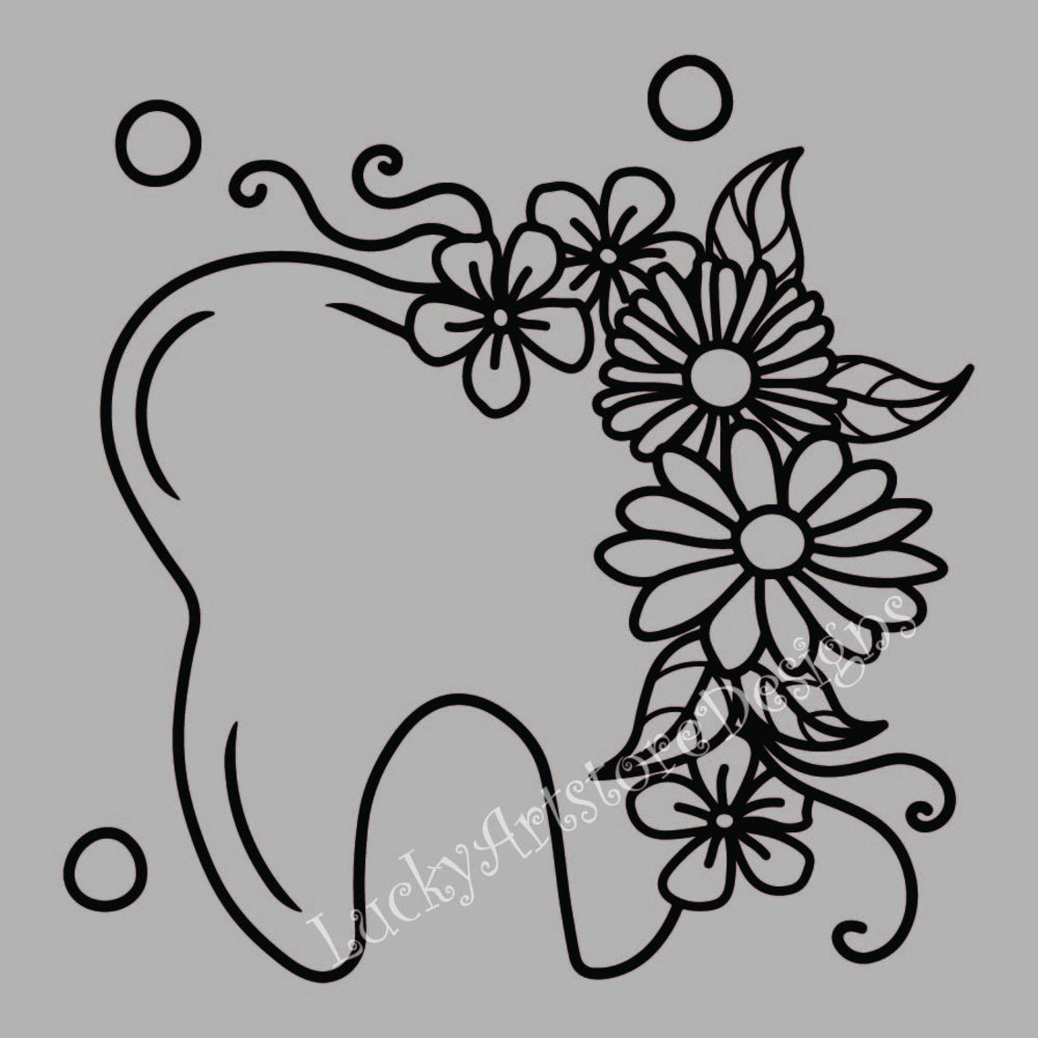 Floral Tooth Svg, Dentist SVG, Flower Tooth Svg, Tooth Png, Floral ...