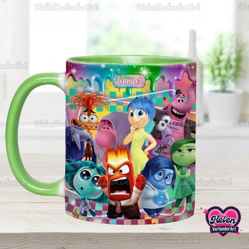 Personalized Inside Out 2 Mug, Cartoon Emotions Mug Wrap, Mental Health ...