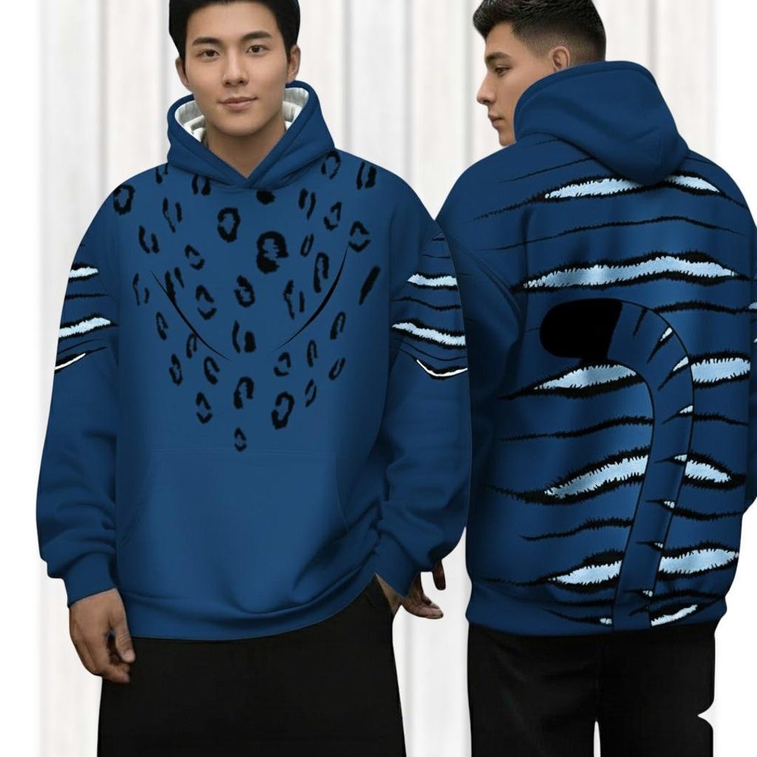 Kpop Tiger Cosplay Hoodies, Blue Tiger Costume Shirt, Kpop 2025 Men ...