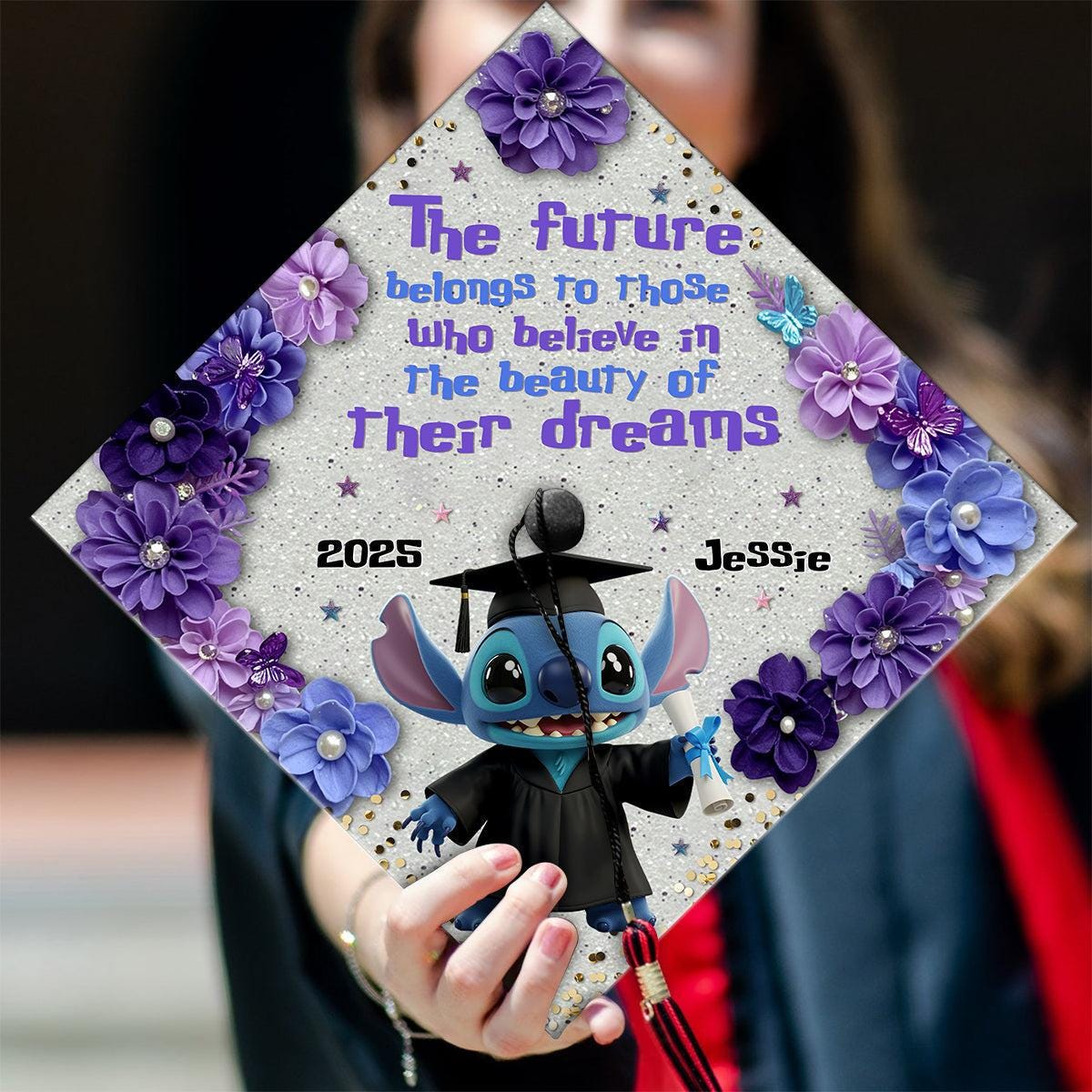 Custom Stitch Graduation Cap Topper, Class of 2025 Cap Topper, the ...