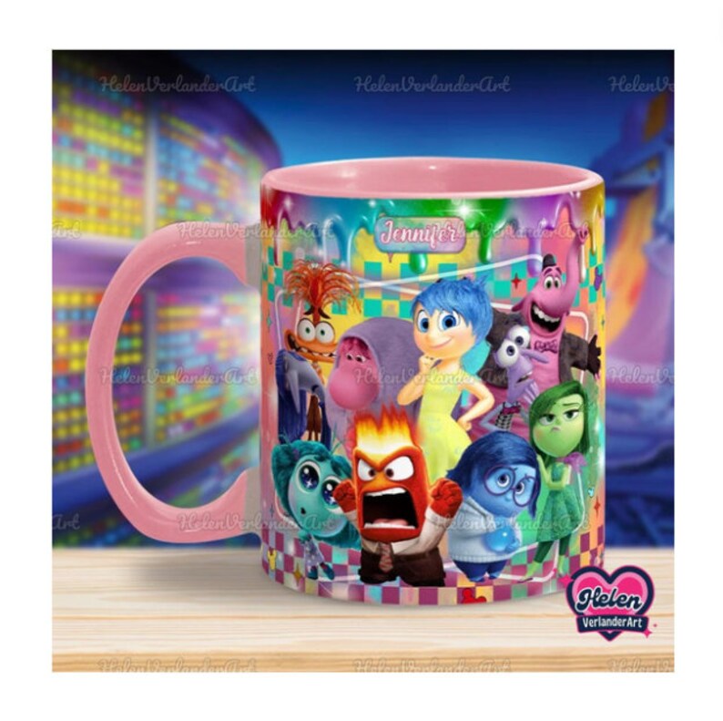 Personalized Inside Out 2 Mug, Cartoon Emotions Mug Wrap, Mental Health ...