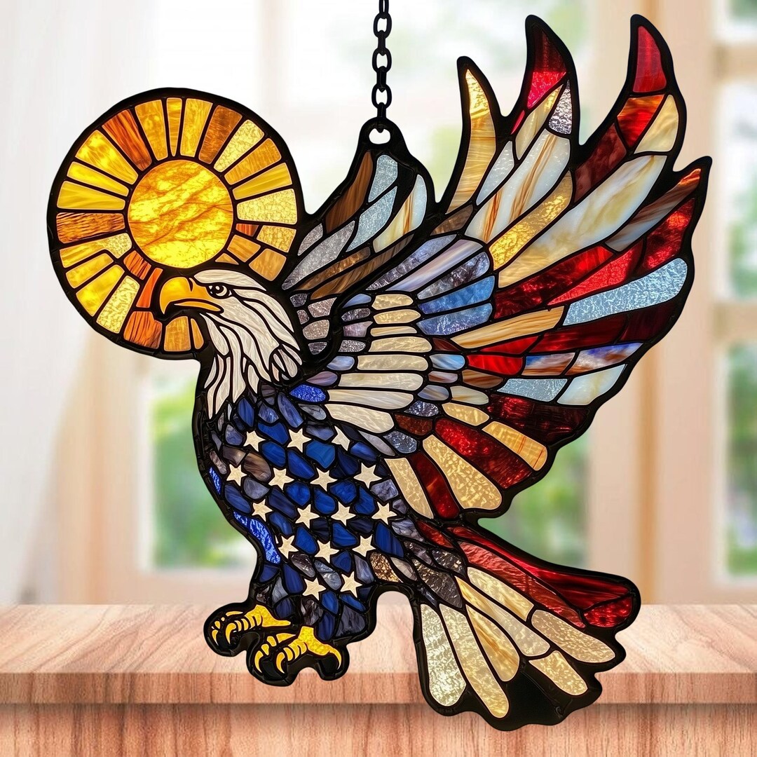 Eagle Acrylic Suncatcher Hanging, Hawk Window Hanging, Patriotic Eagle ...