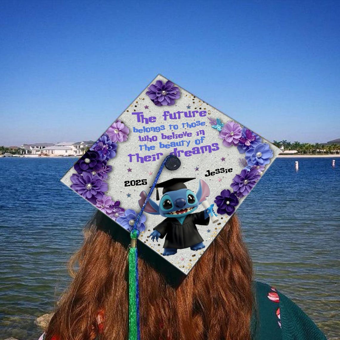 Custom Stitch Graduation Cap Topper, Class of 2025 Cap Topper, the ...