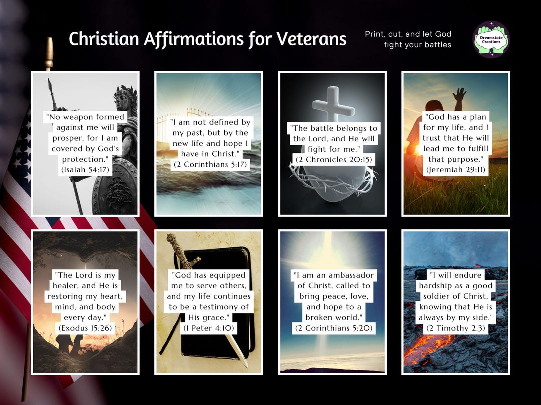 Veteran Scripture Affirmation Cards (digital Download) – 8 Powerful ...
