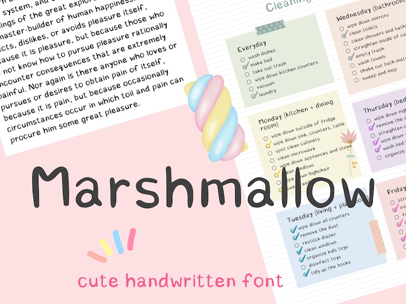 Cute Handwriting Fonts, Fonts Goodnotes, Digital Planning Fonts, Note ...