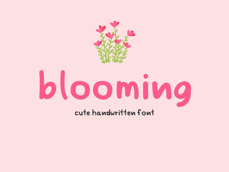 Blooming Font - Cute Handwriting Fonts, Fonts Goodnotes, Digital ...