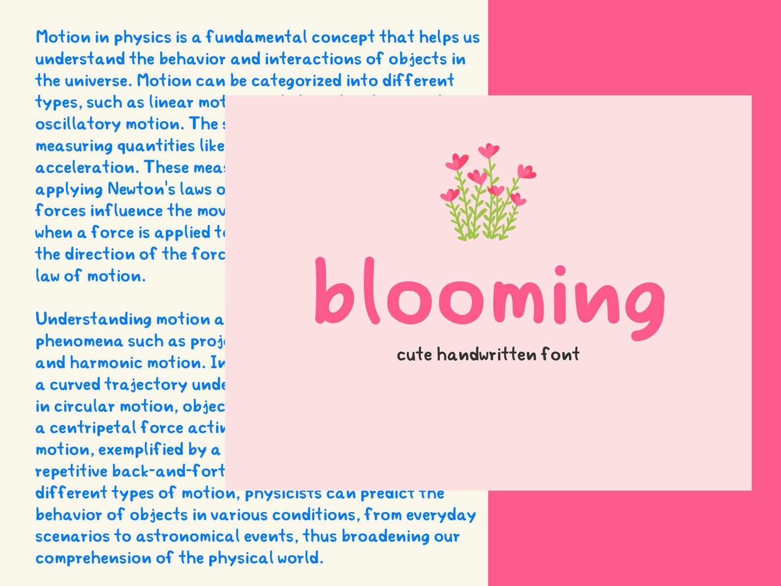 Blooming Font Cute Handwriting Fonts, Fonts Goodnotes, Digital Planning ...