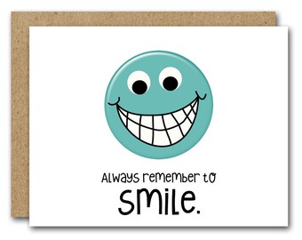Smiley face card | Etsy