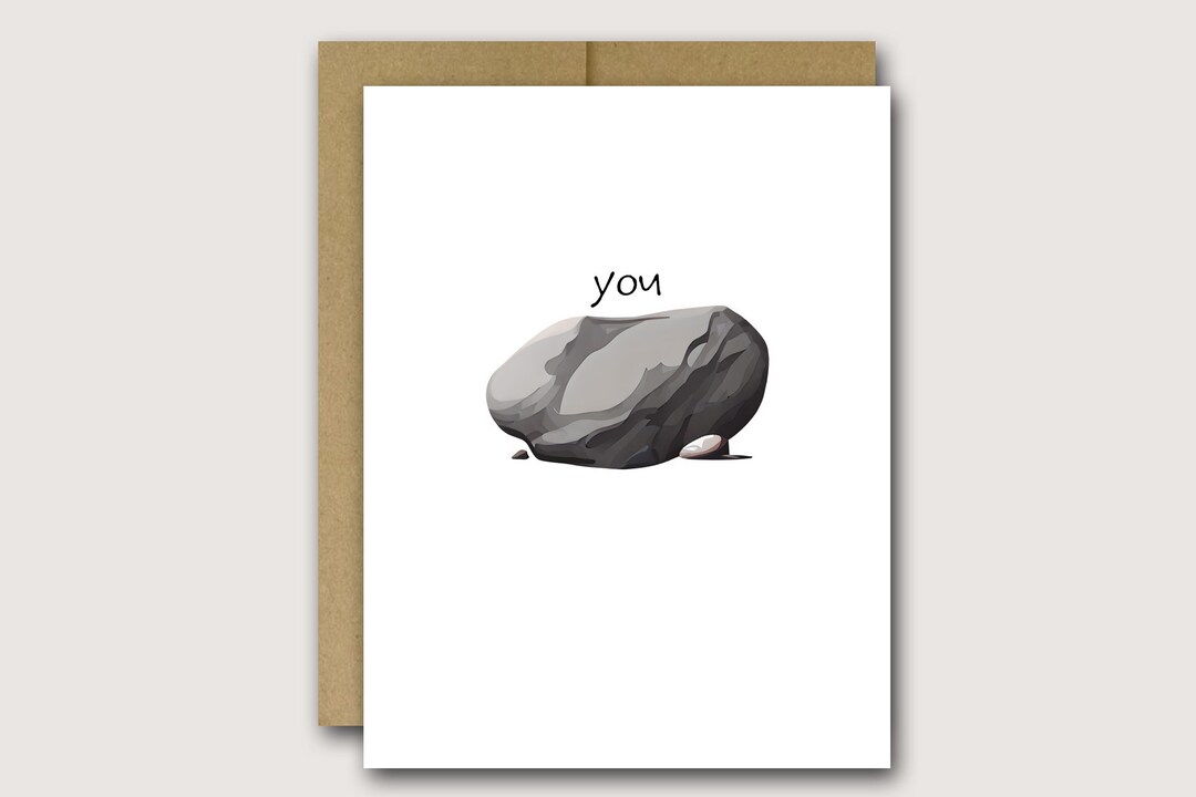 You Rock Card Rock Card Rock Pun Card Funny Thank You - Etsy