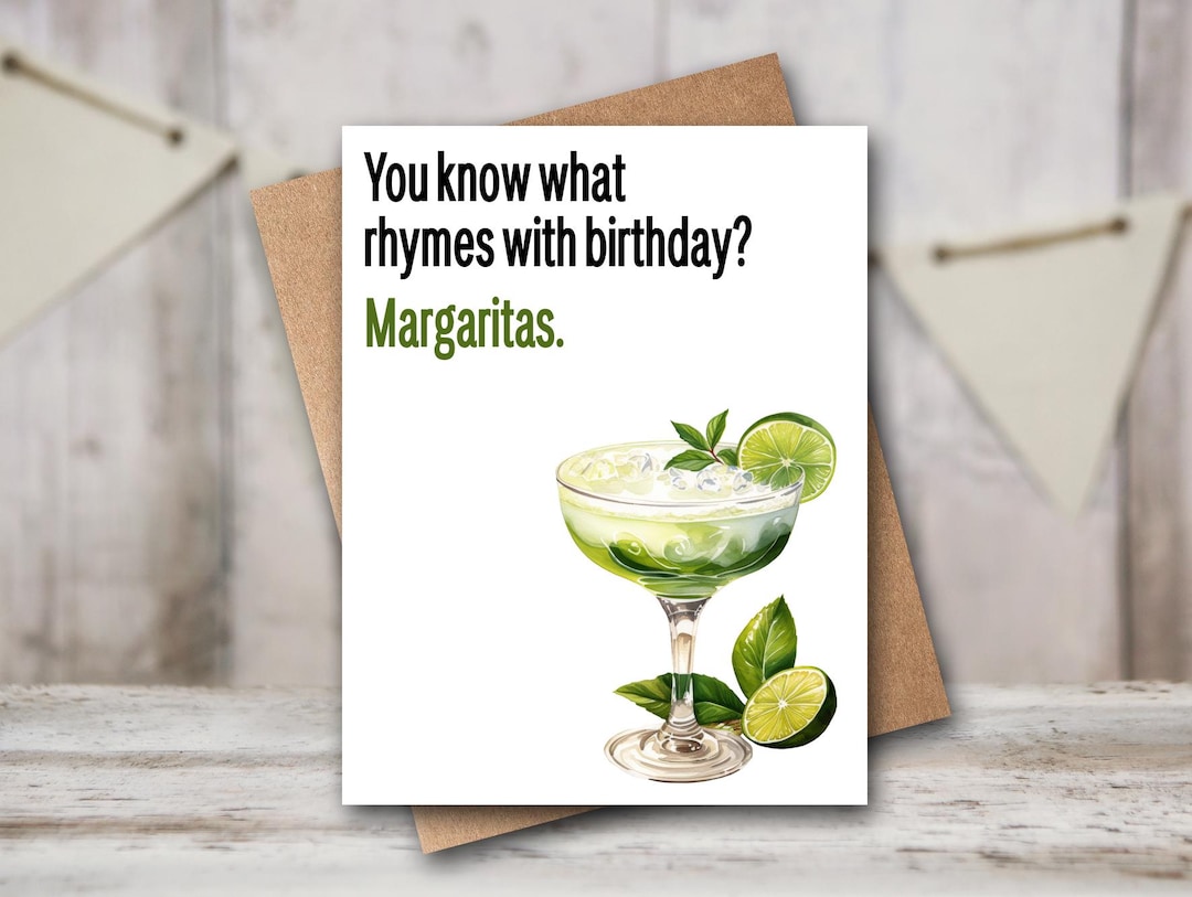 Funny Birthday Card | You Know What Rhymes With Birthday Card | Wine ...