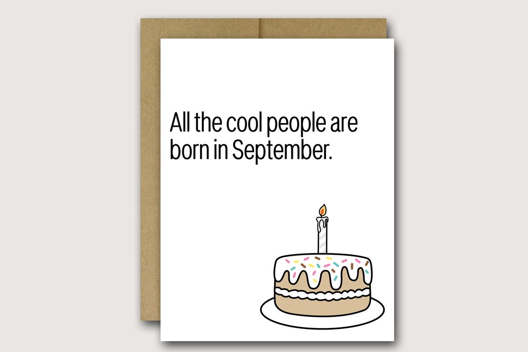 September Birthday Card Funny Birthday Card Birthday Card - Etsy