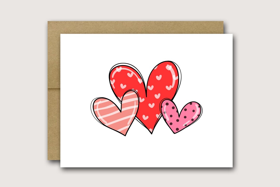 Valentines Day Card Hearts Card Valentine's Day Card Valentines Day ...