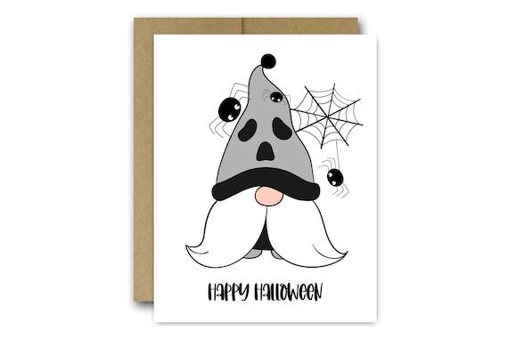 Halloween Gnome Cards Gnome Card Halloween Card - Etsy