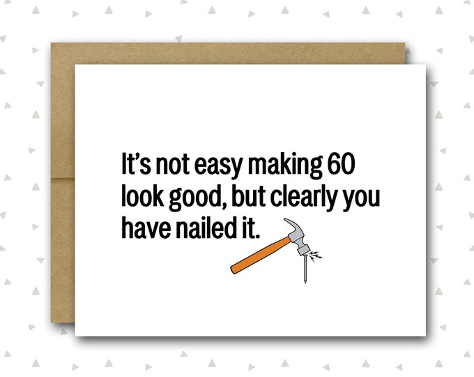 Funny 60th Birthday Card for Her, Sarcastic Birthday Card for 60th ...