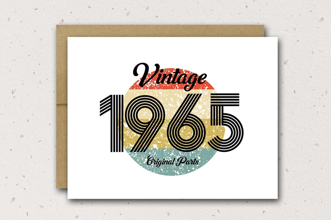 1965 Card 60th Birthday Card Funny 60th Birthday Card Vintage Birthday ...