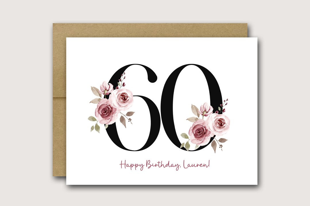 Personalized 60th Birthday Card | Custom Birthday Card | Name Birthday ...