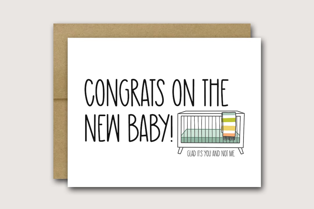 Funny Baby Shower Card Funny New Baby Card New Baby Card Funny Baby ...