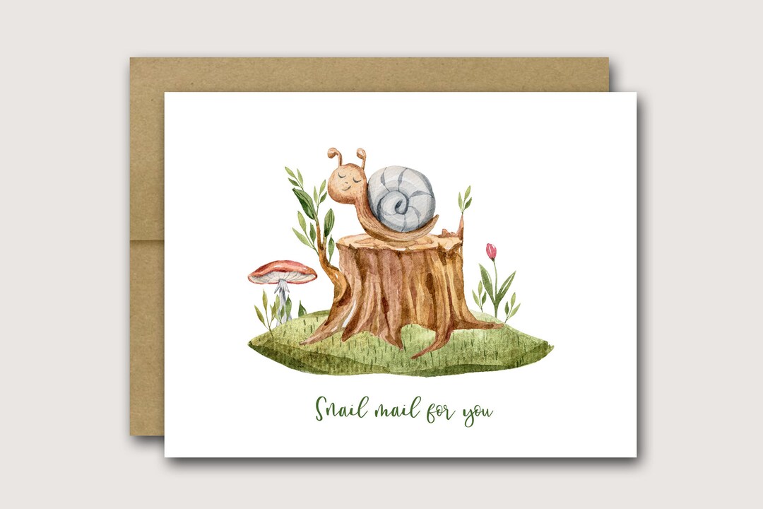 Snail Mail Card Belated Birthday Card Snail Card Snail - Etsy