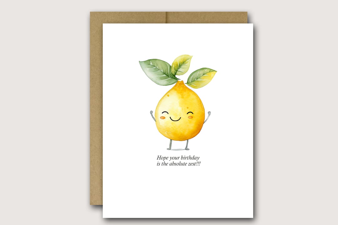 Lemon Birthday Card Funny Lemon Birthday Card Lemon Card Funny Lemon ...