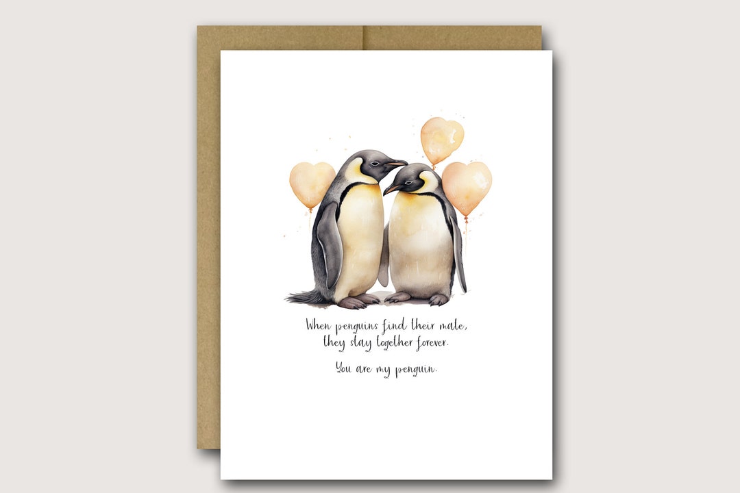 Penguins Anniversary Card | Penguin Card | You Are My Penguin | Husband ...