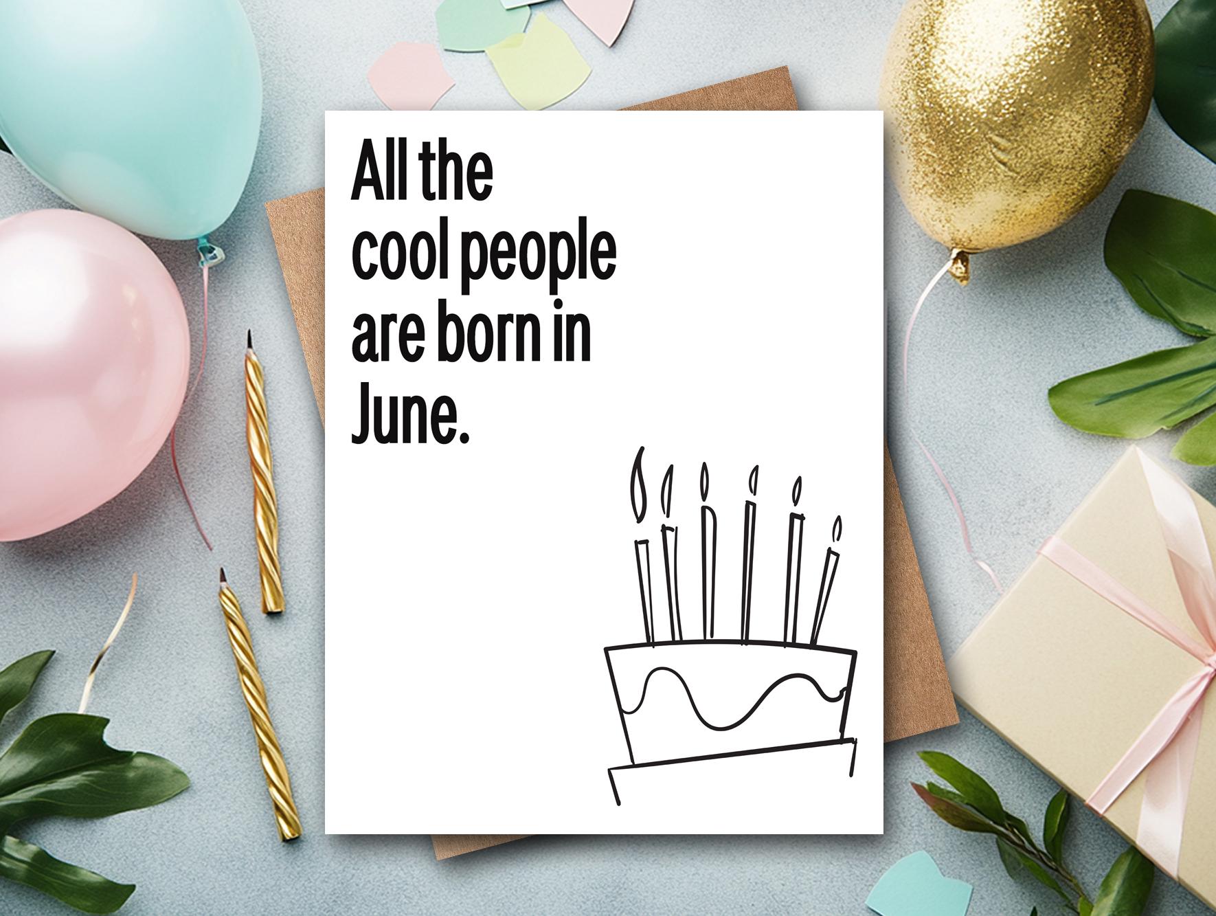 June Birthday Card | Funny Birthday Card | Birthday Card | Sister ...