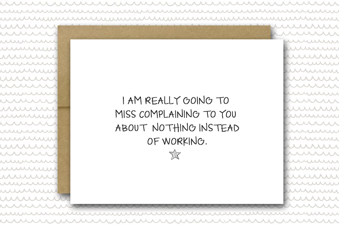 Funny Work Card New Job Card Retirement Card Leaving Job Card Funny ...