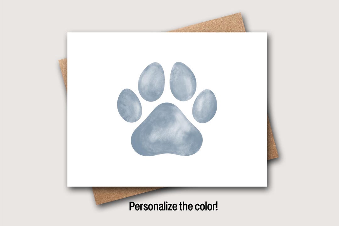 Paw Print Note Cards | Paw Print Cards | Dog Note Cards | Cat Note ...