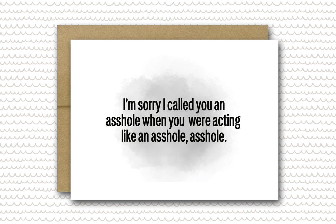Funny Apology Card Funny Sorry Card Apology Card Sarcastic Cards Snarky ...