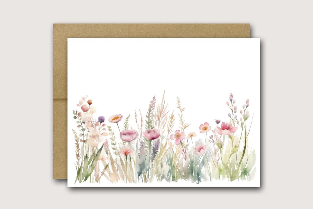 Watercolor Flower Note Cards Flower Note Card Set Floral Stationery ...
