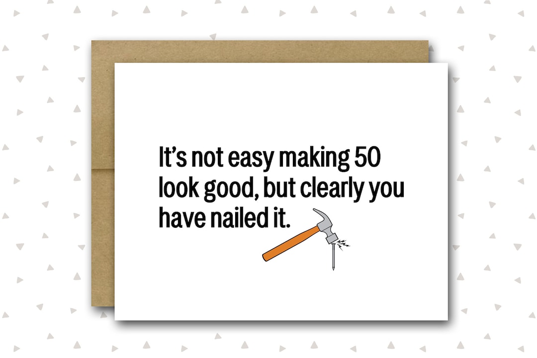 Funny 50th Birthday Card | 50th Birthday Card | Funny Birthday Card ...