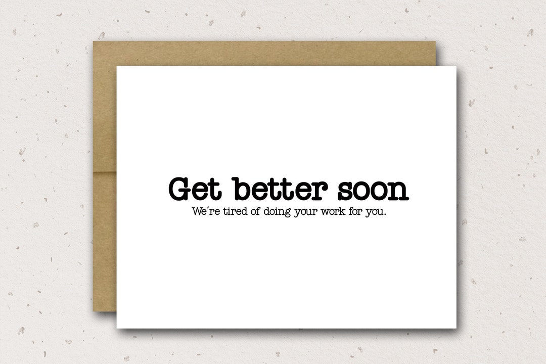 Funny Get Well Card Get Well Card Coworker Get Well Funny Card for ...