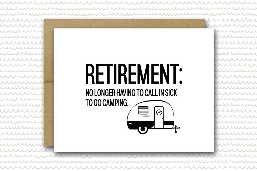 Funny Retirement Card RV Card Camping Card Retirement Card Camper Card ...