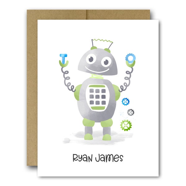 Robot Thank You Cards - Etsy