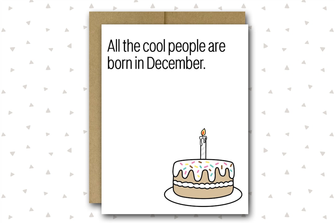 December Birthday Card Funny Birthday Card Birthday Card Sister ...
