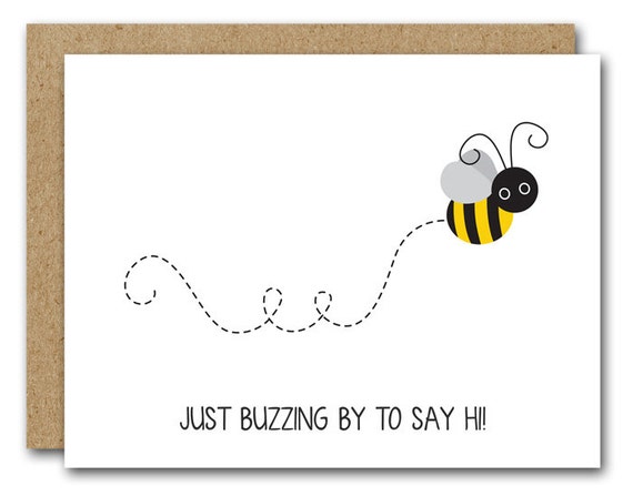 PRINTABLE Printable Bee Card Bee Card INSTANT DOWNLOAD Just | Etsy