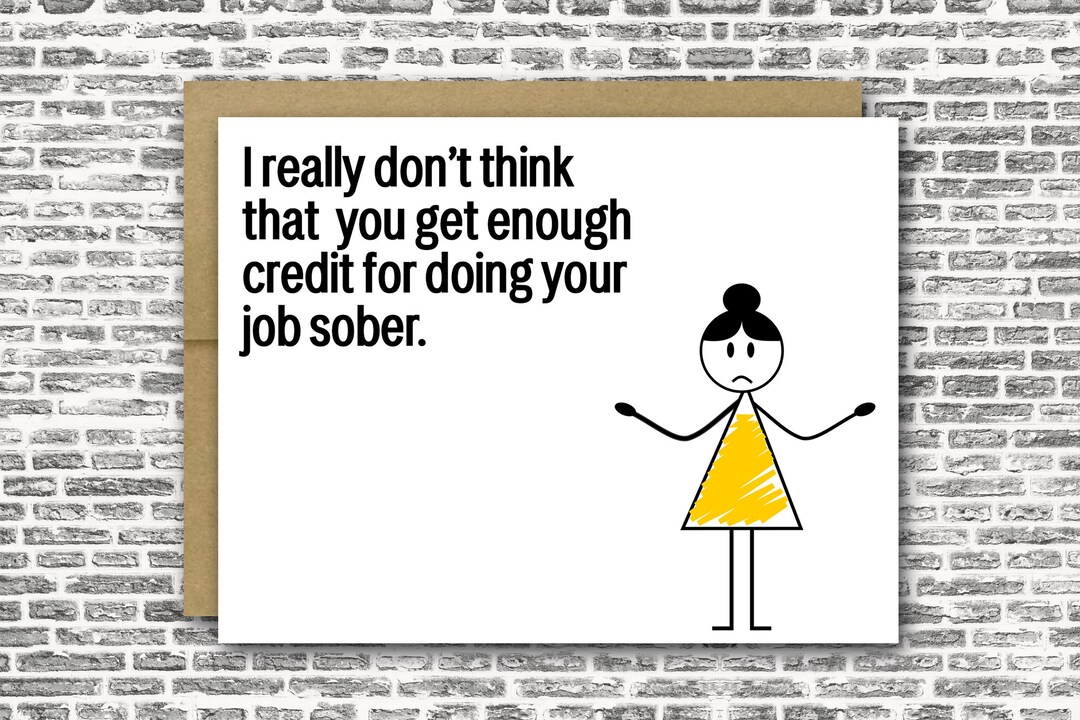 Doing Your Job Sober | Funny Coworker Card | Coworker Card | Funny ...