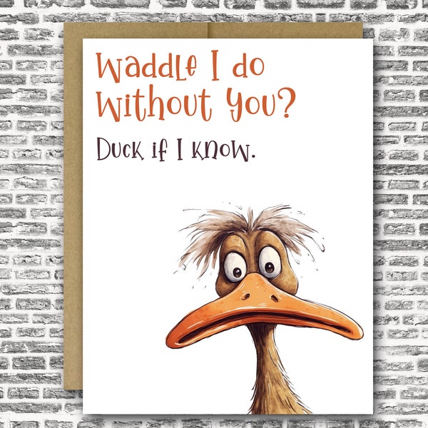 Duck Leaving Card - Etsy