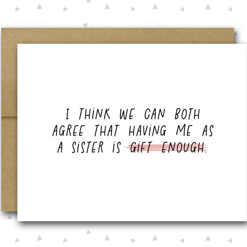 Funny Sister Card - Etsy