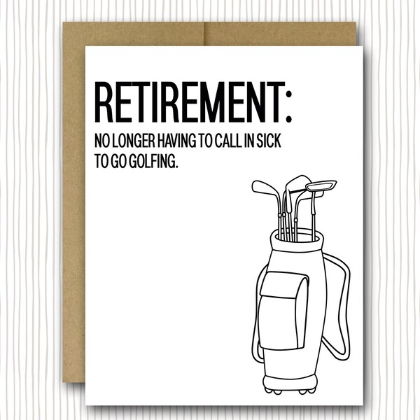 Funny Golf Retirement Card - Etsy