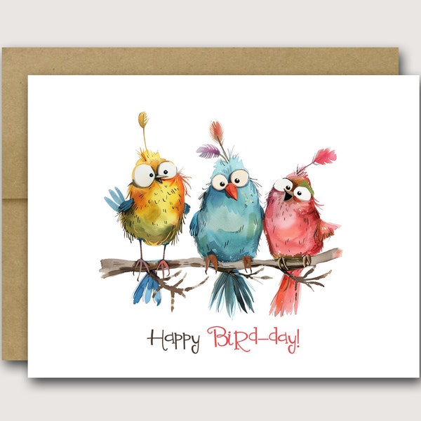 Bird Birthday Card - Etsy