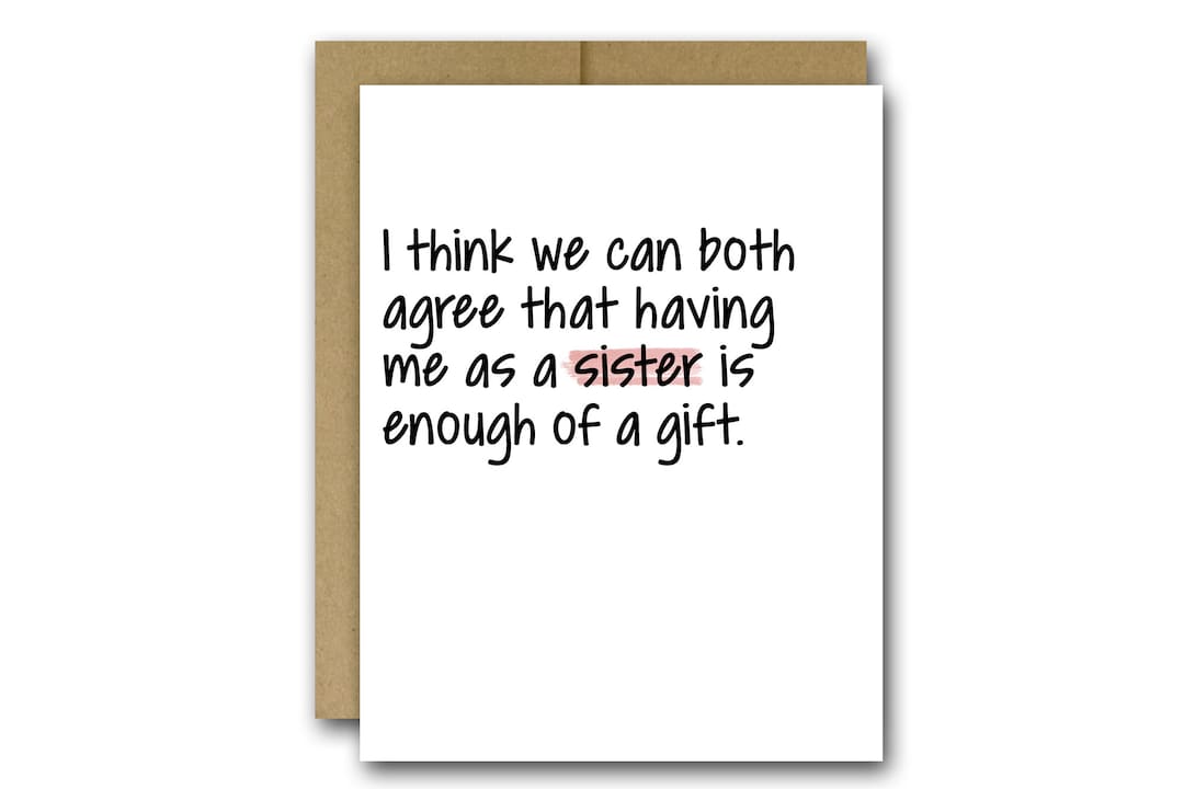 Funny Sister Card Sister Card Funny Sister Birhtday Card - Etsy