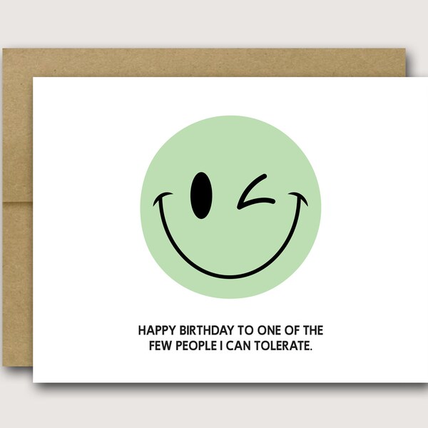 Smiley Face Printable Birthday Card - Etsy