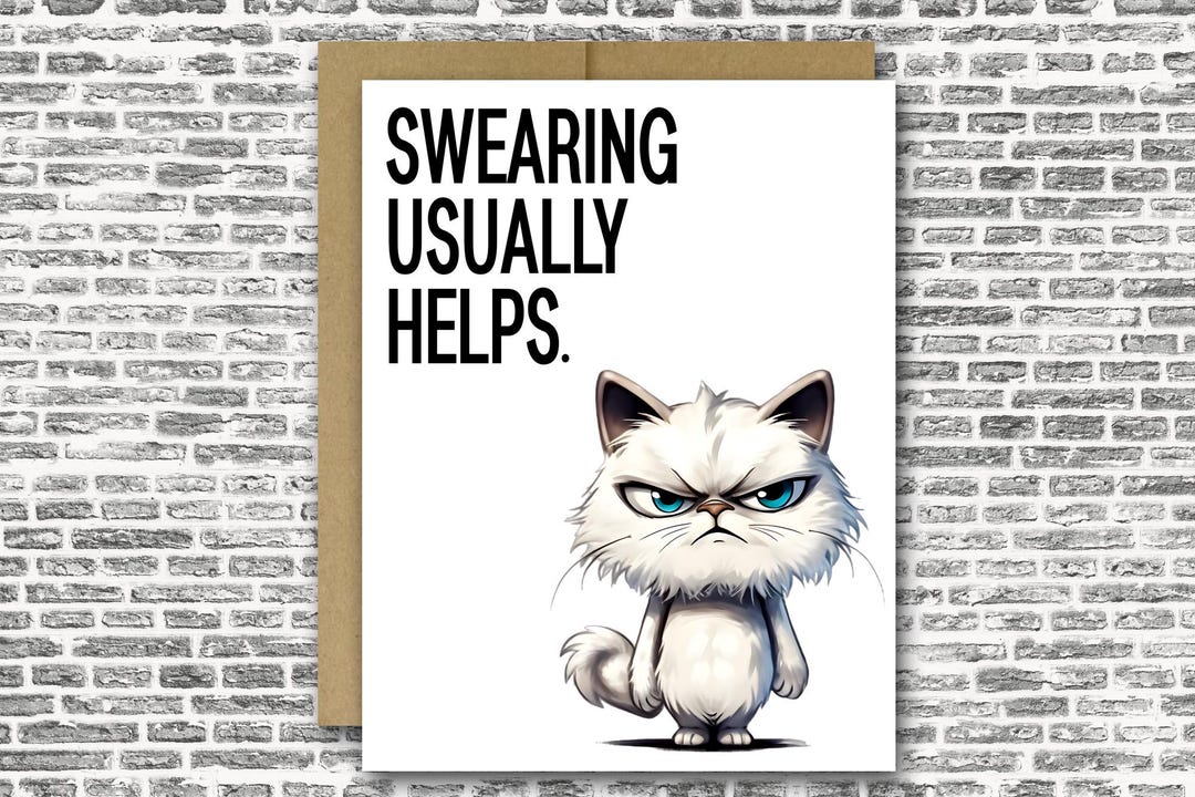 Swearing Helps Card Funny Best Friend Card Friendship Card Friend Card ...