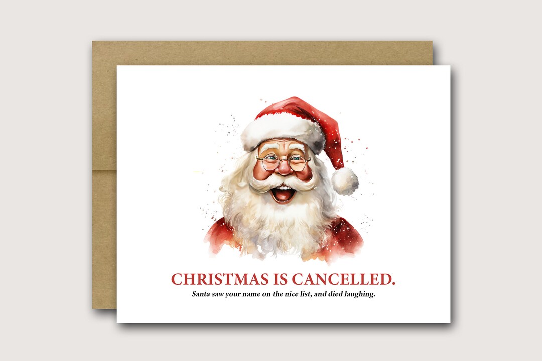 Christmas is Cancelled | Funny Christmas Card | Christmas Card | Rude ...